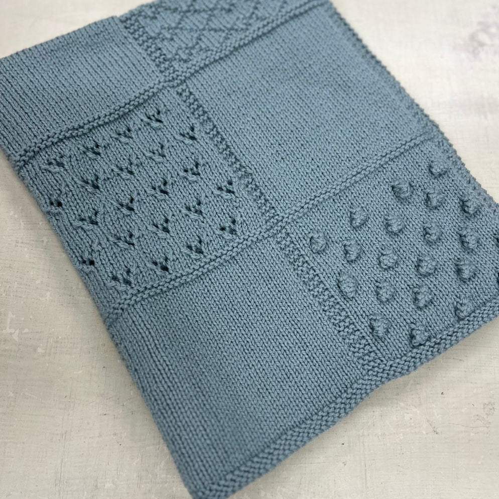 Checker Block Baby Blanket Knit Kit - Wild & Woolly Yarns