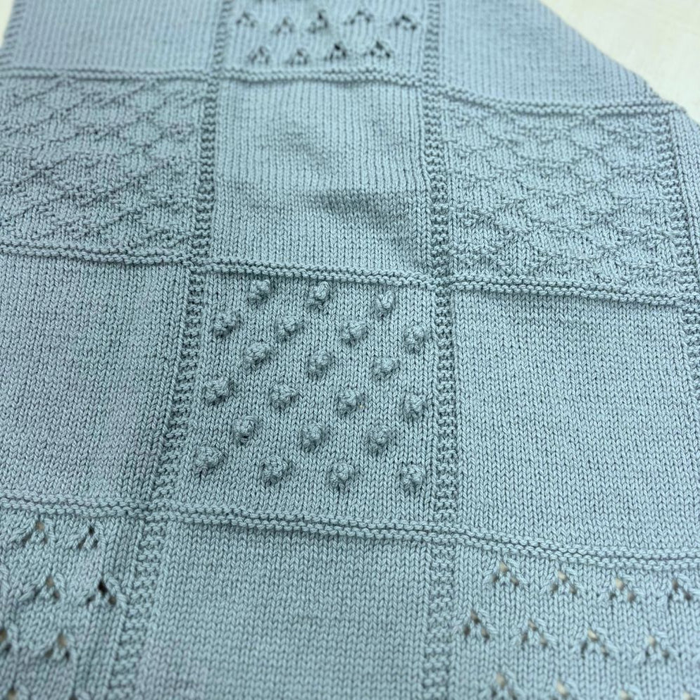 Checker Block Baby Blanket Knit Kit - Wild & Woolly Yarns